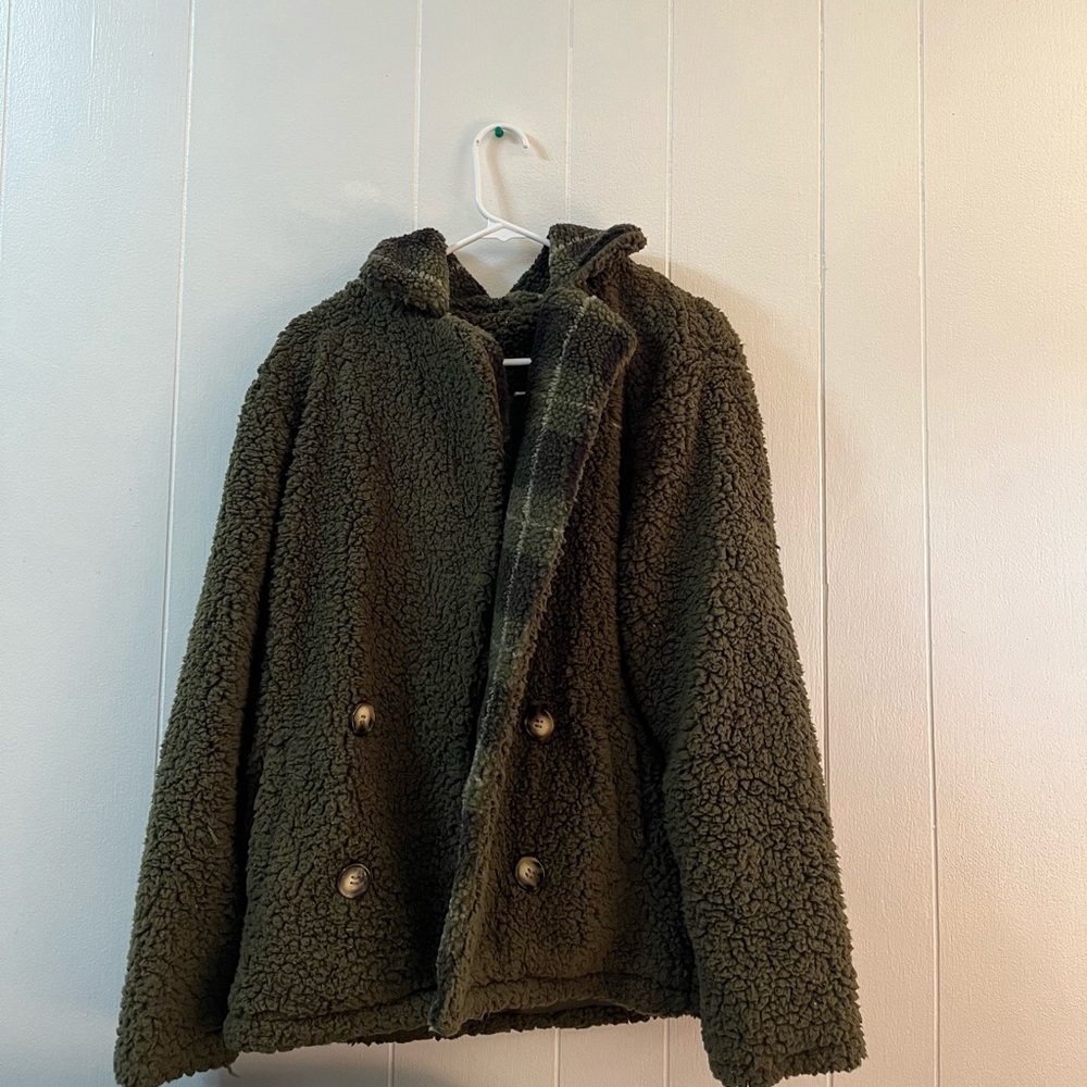 Olive Green Teddy Jacket - Gem